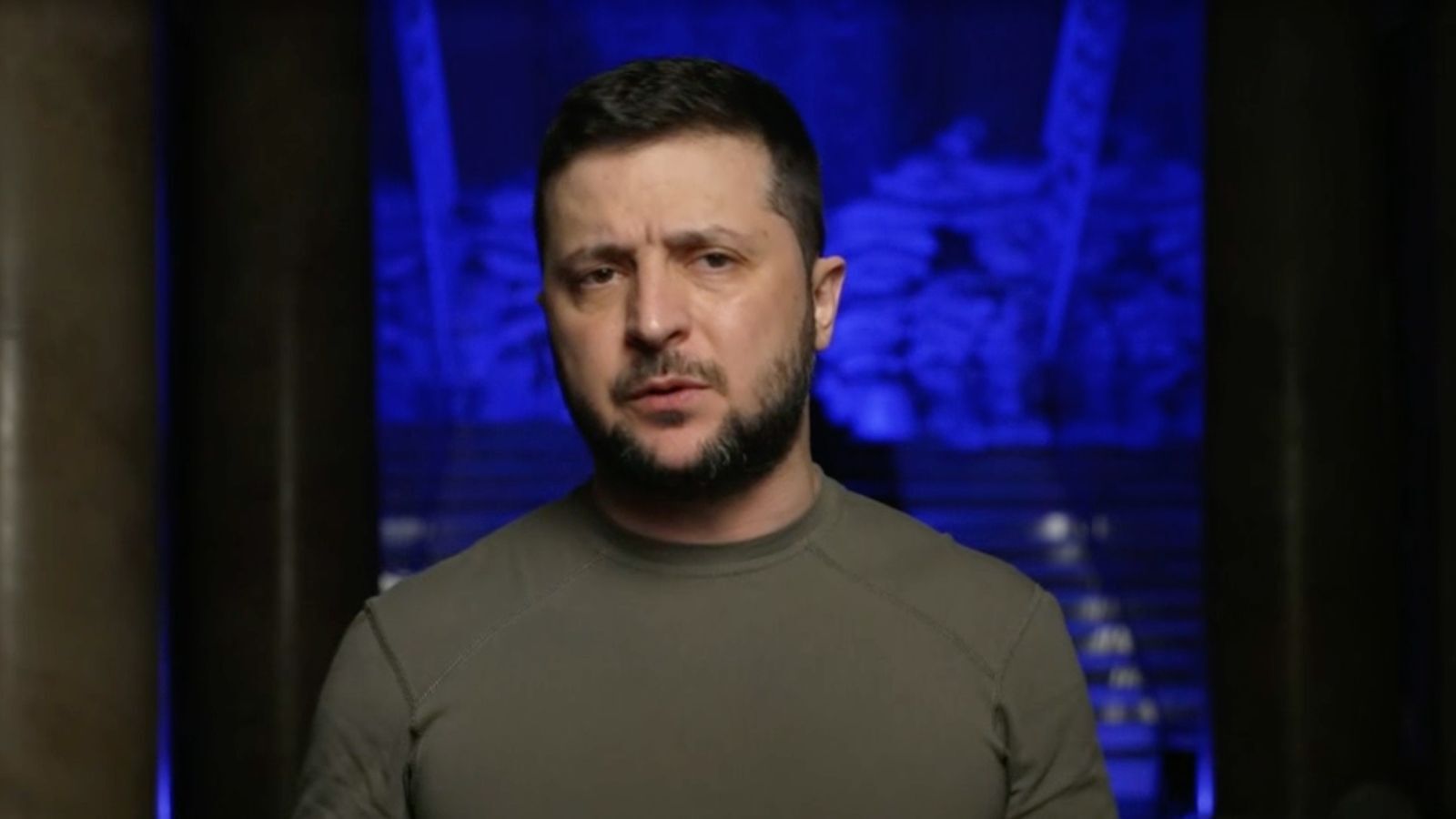 Watch: Ukrainian President Volodymyr Zelensky Speaks at 2022 Grammys