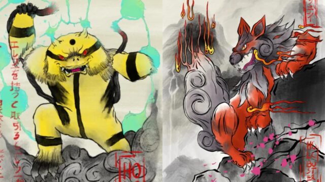 Redditor Draws 'Pokémon Legends: Arceus' Team in Traditional Japanese Style