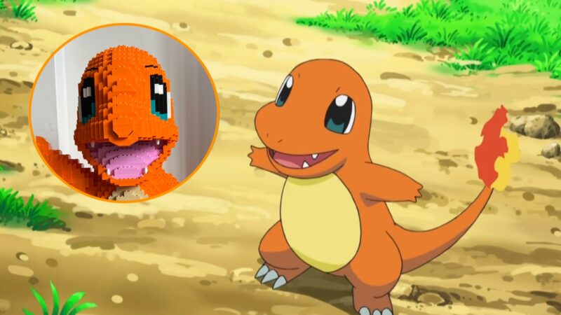LEGO and Pokémon Lover Builds To-Scale Model Charmander