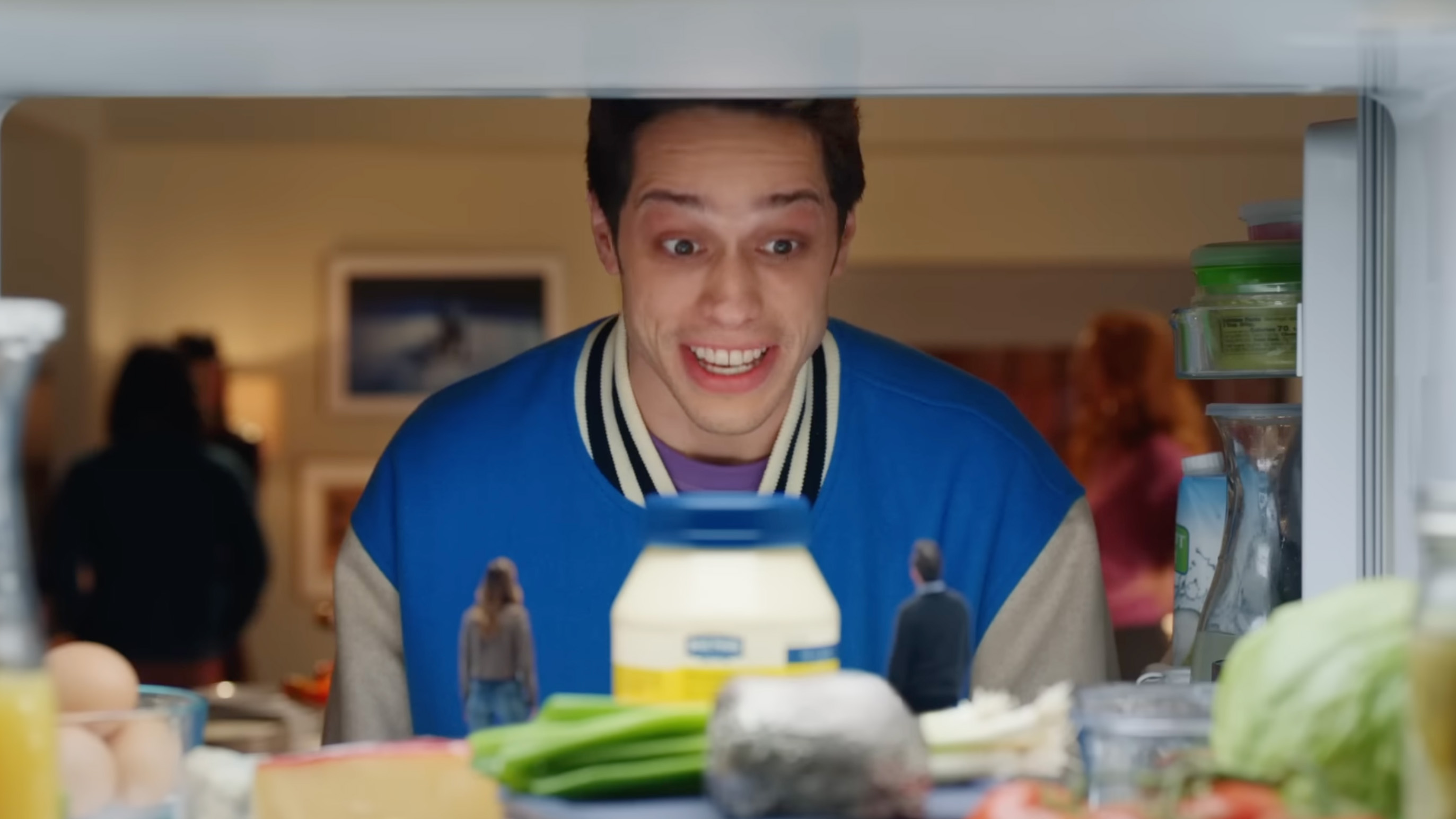 Pete Davidson Eats Brie Larson and Jon Hamm in Hellman’s Super Bowl Commercial