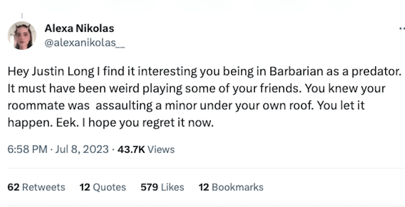 Alexa Nikolas Bites Back at Justin Long Over Comments About Alleged ...