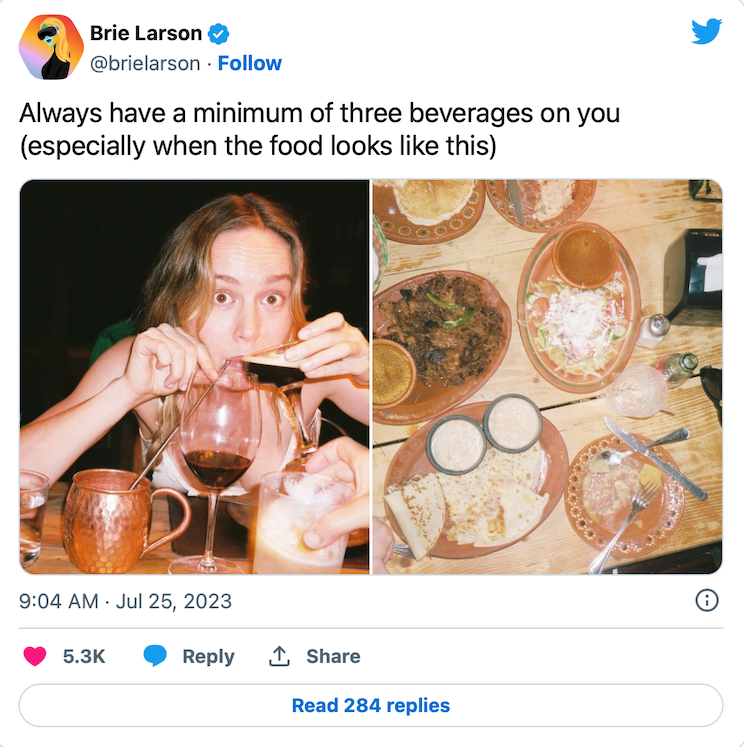 Brie Larson Reveals Her One Rule for Living Her Best Life in Party Pic