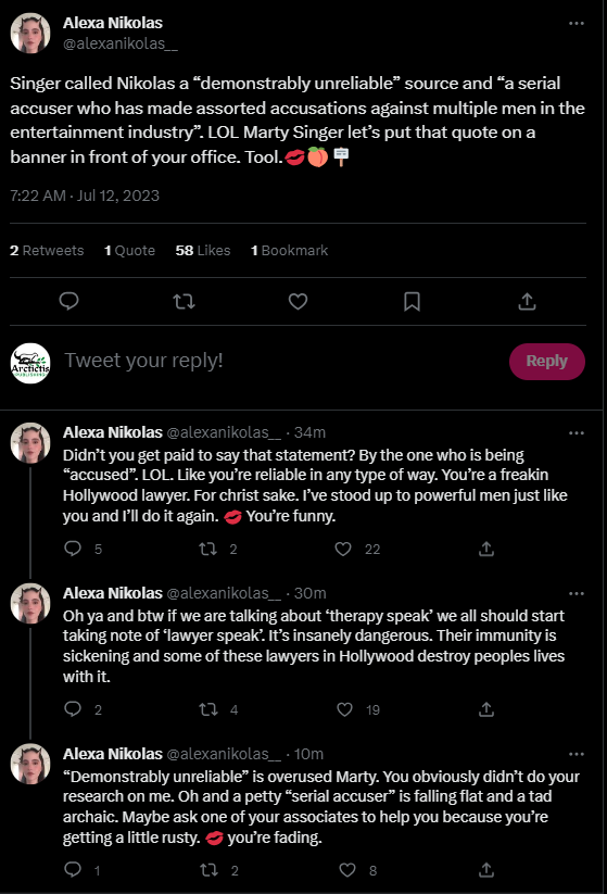 Alexa Nikolas Now Takes On Marty Singer Amid Ongoing Jonah Hill Controversy