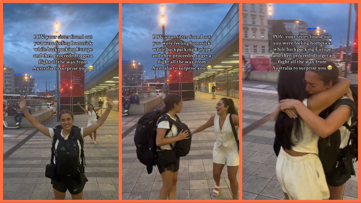 'My forever best friend': Homesick sister gets the surprise of her life when her international ...