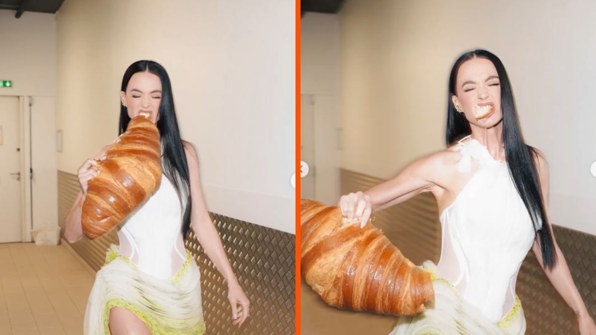Katy Perry goes all in on giant croissant while celebrating Paris visit ...